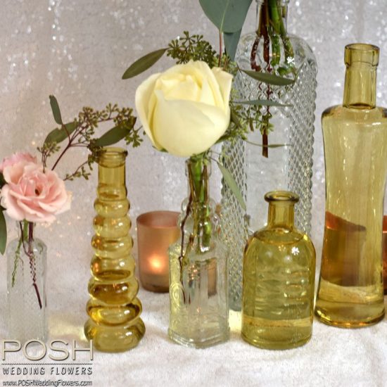Large Vintage Bottle Flowers – Seattle Wedding Flowers by POSH